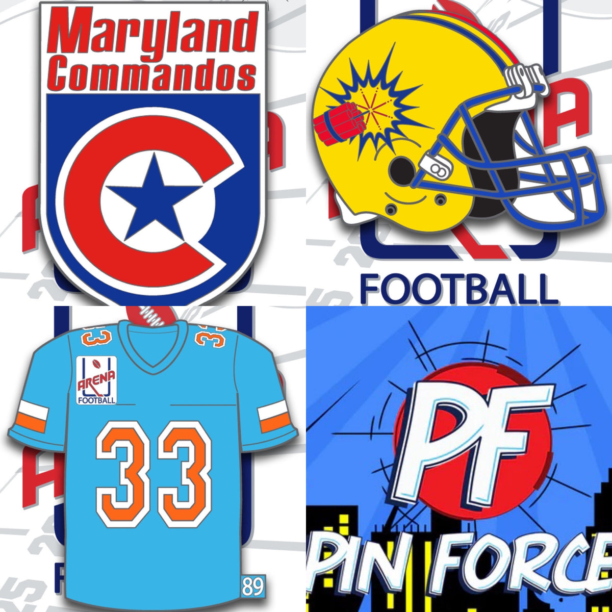 Arena Football DENVER DYNAMITE HELMET '89 Season| PinForce