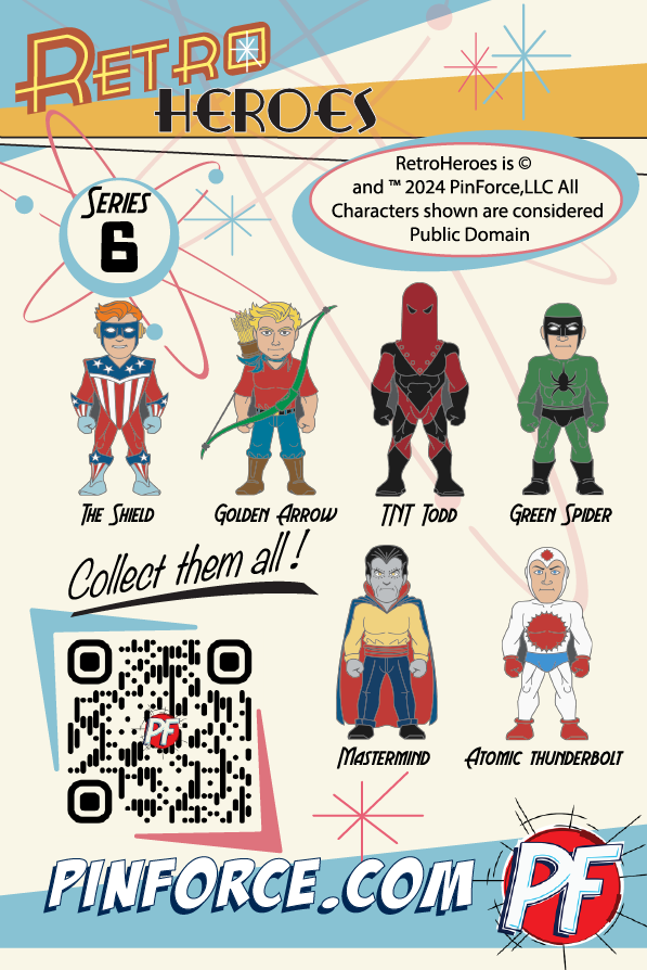RetroHeroes™ Classic SERIES 6 Collection 6 pin set #566| PinForce