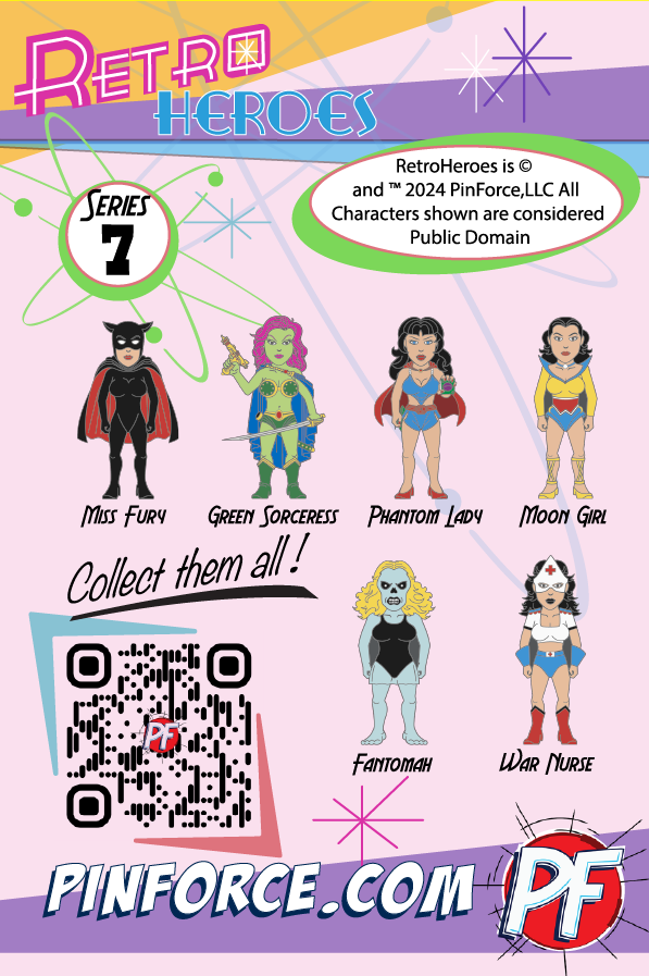 RetroHeroes™ Classic SERIES 7 Collection 6 pin set #604| PinForce