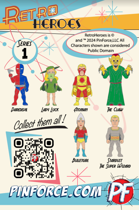 RetroHeroes™ Classic SERIES 1 Collection 6 pin set #338| PinForce