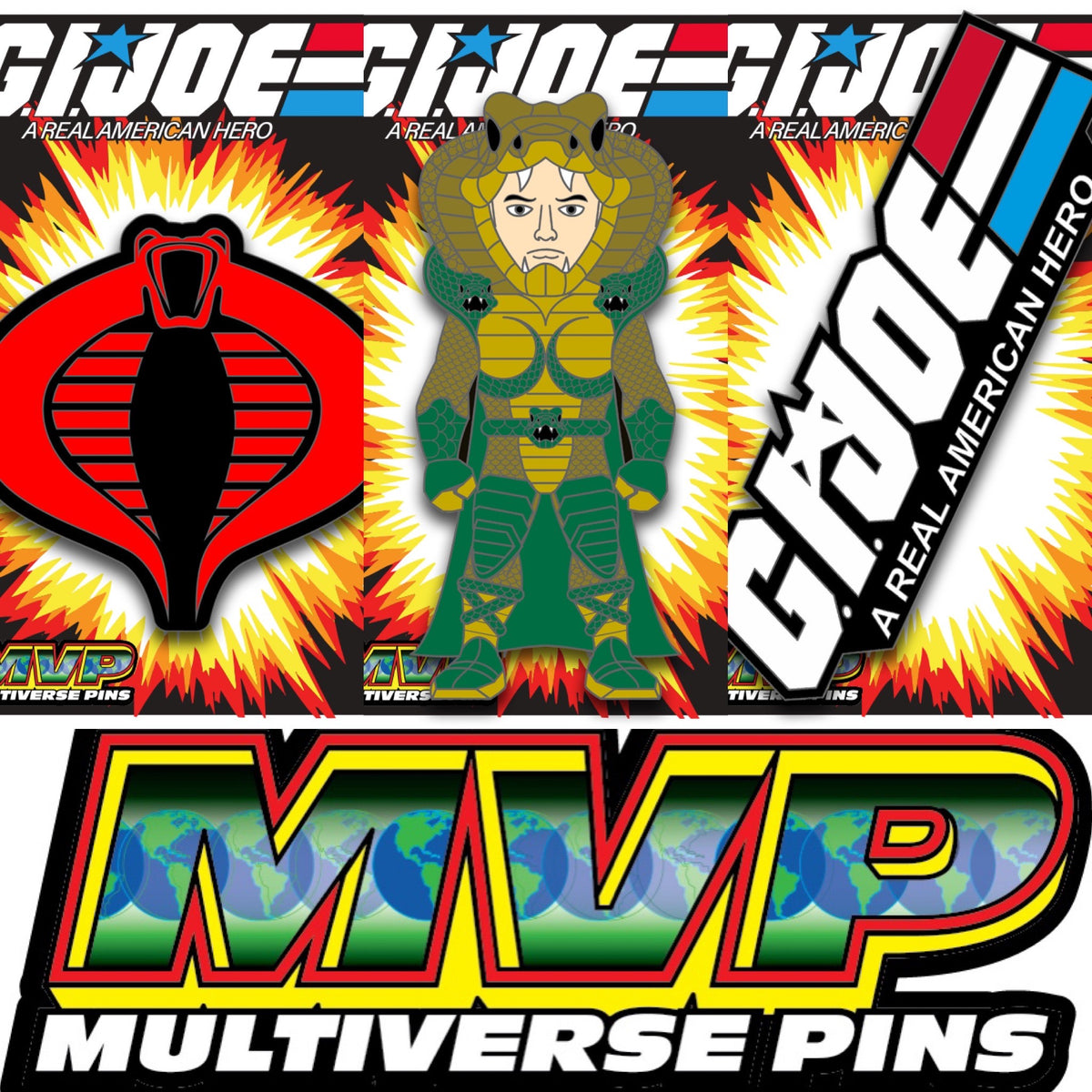 G.I. Joe Classics SERPENTOR, COBRA LOGO, and GI JOE logo MultiVersePin ...
